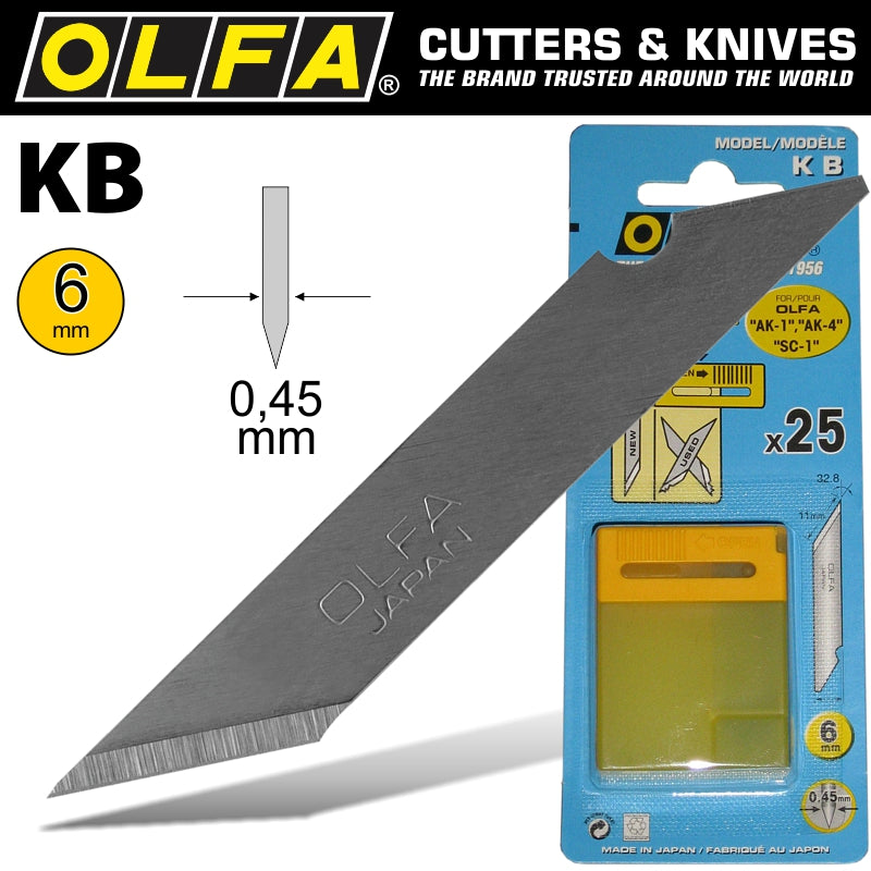 Olfa blades kb 25/pack 6mm – Price Conscious Spot - PC SPOT